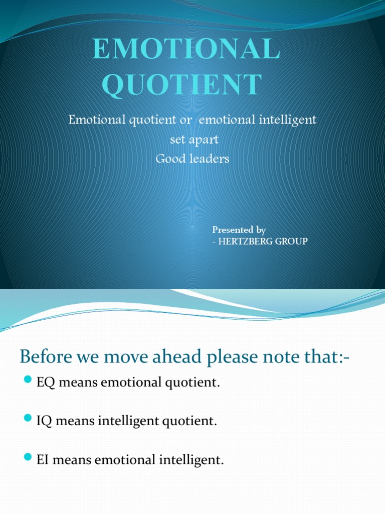 Understanding Emotional Quotient (EQ) | PDF | Emotional Intelligence ...