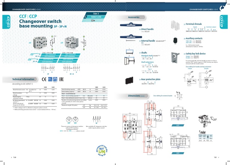 Changeover Switch Base Mounting: CCF CCP | PDF | Switch | Alternating ...