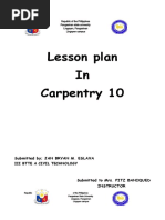 Lesson Plan in Tle 7 (Carpentry) I. Objectives | PDF | Carpentry | Tools