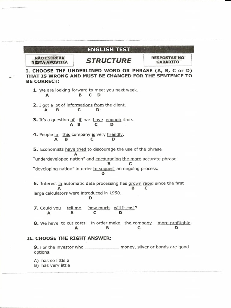 English Level Test | PDF