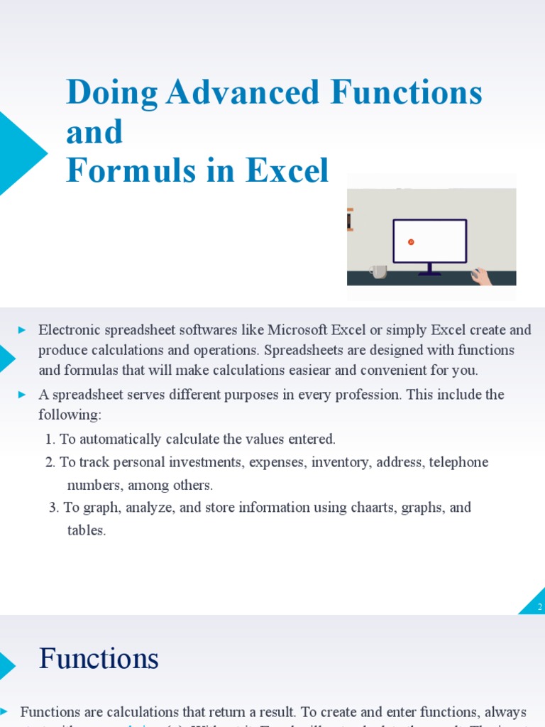 Doing Advanced Functions and Formuls in Excel | PDF | Microsoft Excel ...