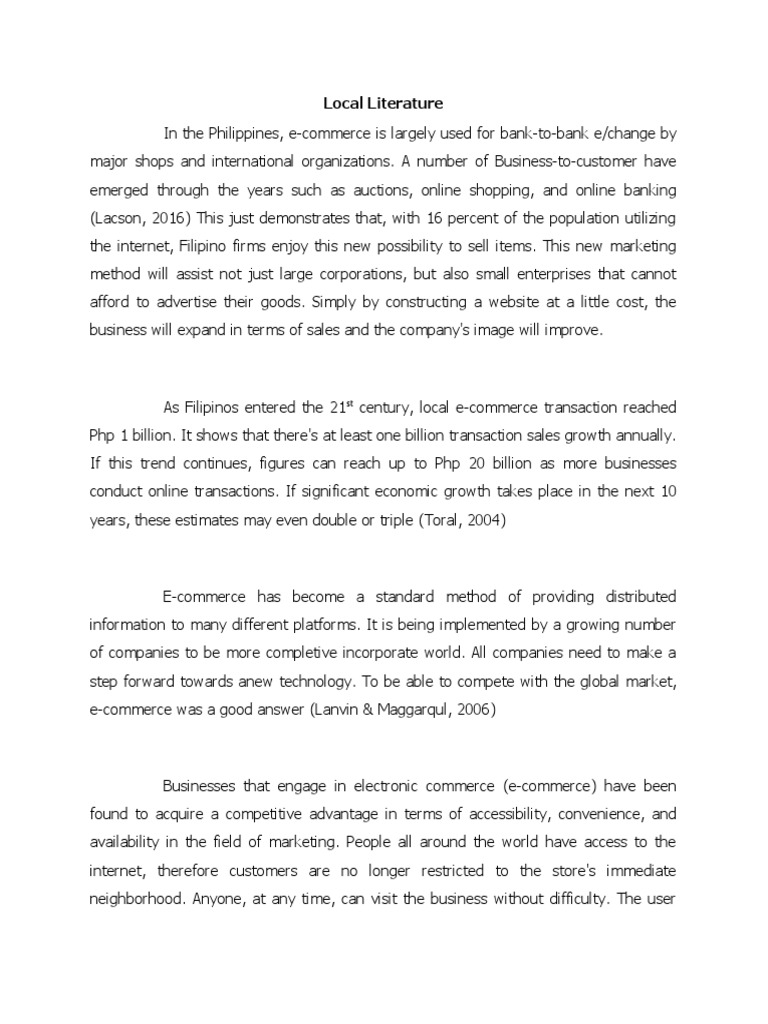 Local Literature | PDF | E Commerce | Internet