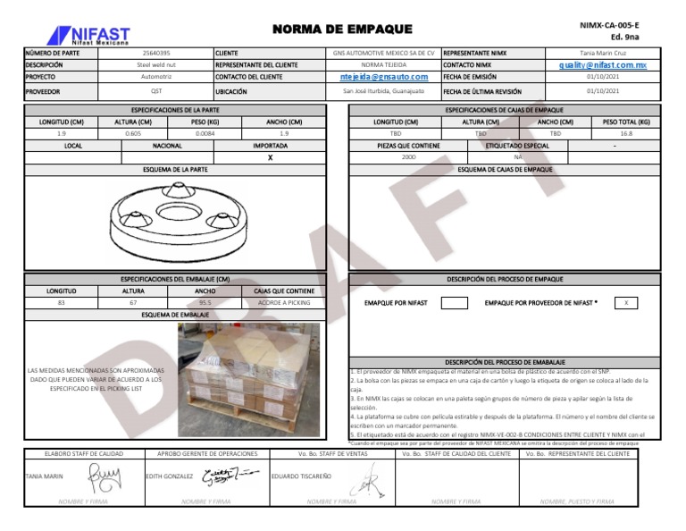 Packing Data Sheet | PDF | El plastico | Sector secundario de la economía