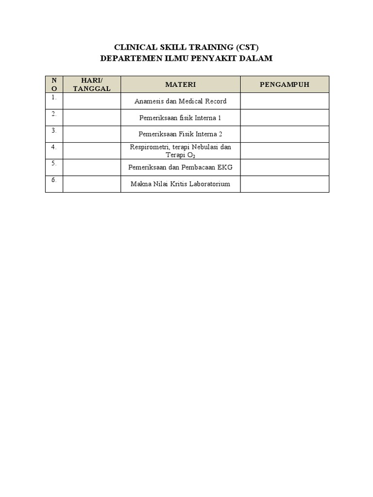Clinical Skill Training | PDF