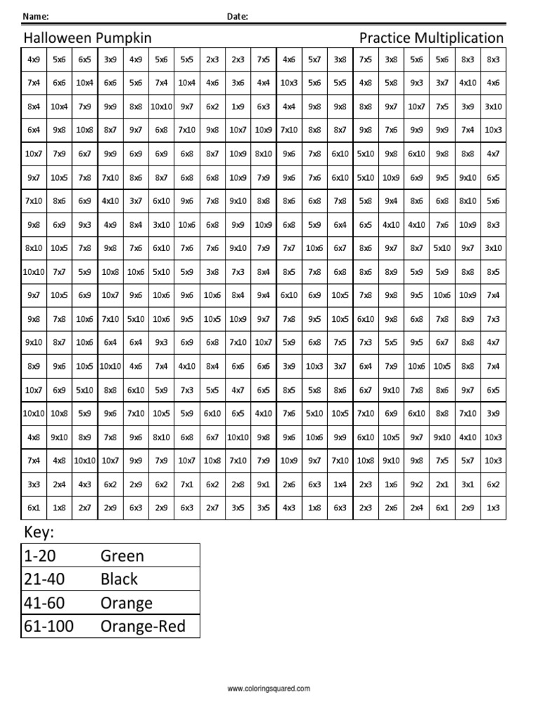 Halloween Multiplication Practice | PDF | Halloween | Autumn Festivals