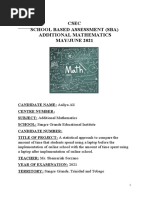 Csec Maths SBA Introduction | PDF | Teaching Mathematics | Data