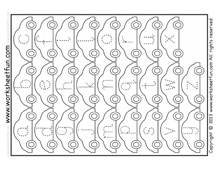 Tracing Small Letters Cars | PDF