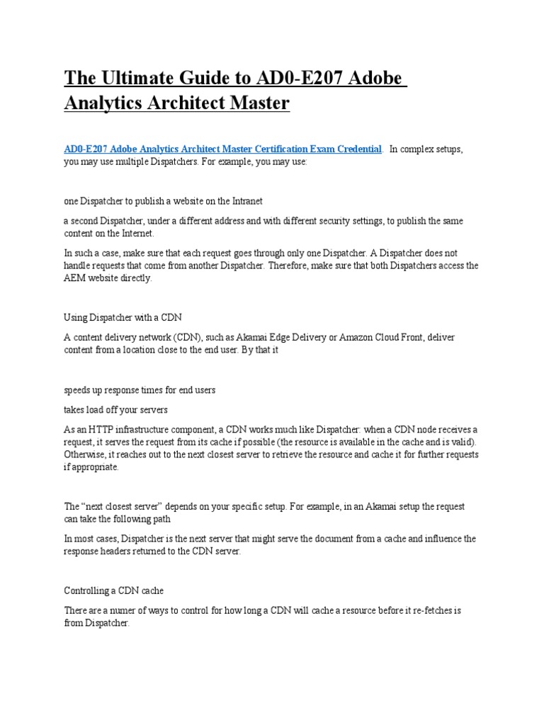 The Ultimate Guide To AD0-E207 Adobe Analytics Architect Master | PDF | Computer Engineering ...