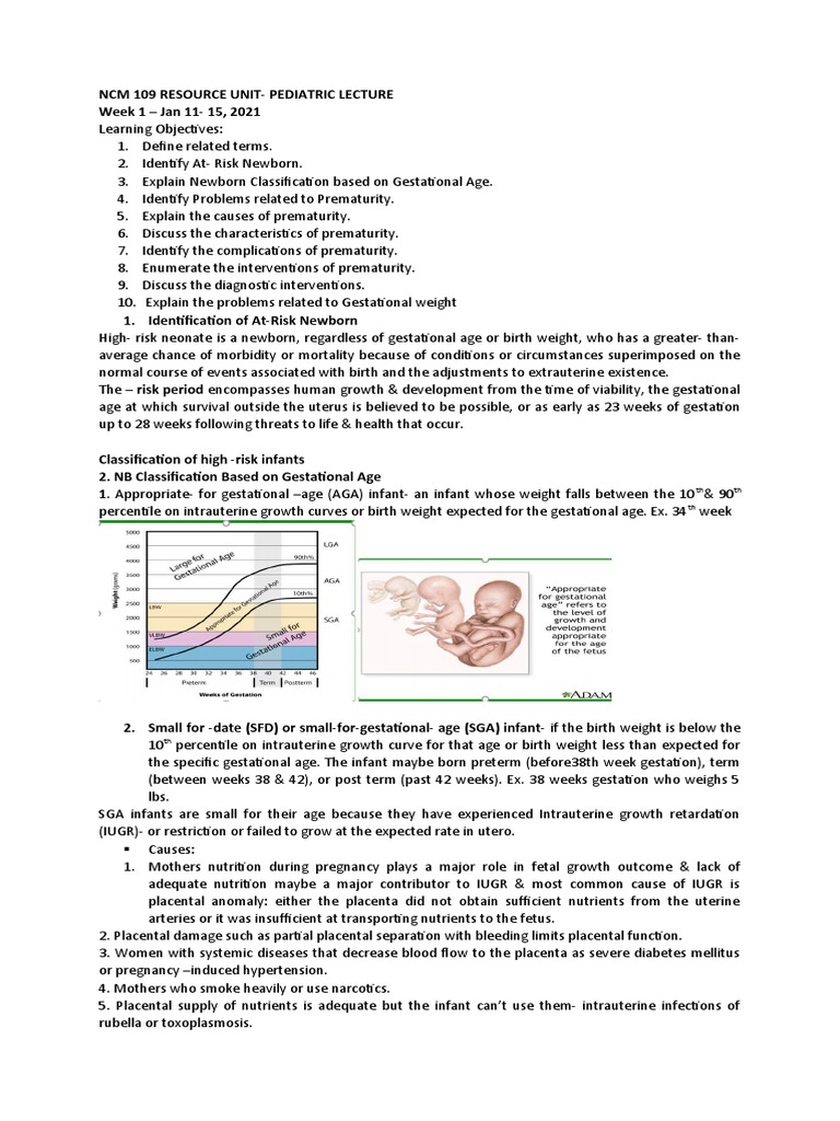 NCM 109 Resource Unit | PDF | Anatomical Terms Of Motion | Preterm Birth