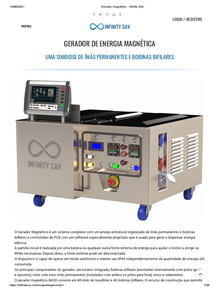 Gerador Magnético - Infinity SAV 2 | PDF | Ímã | Campo magnético