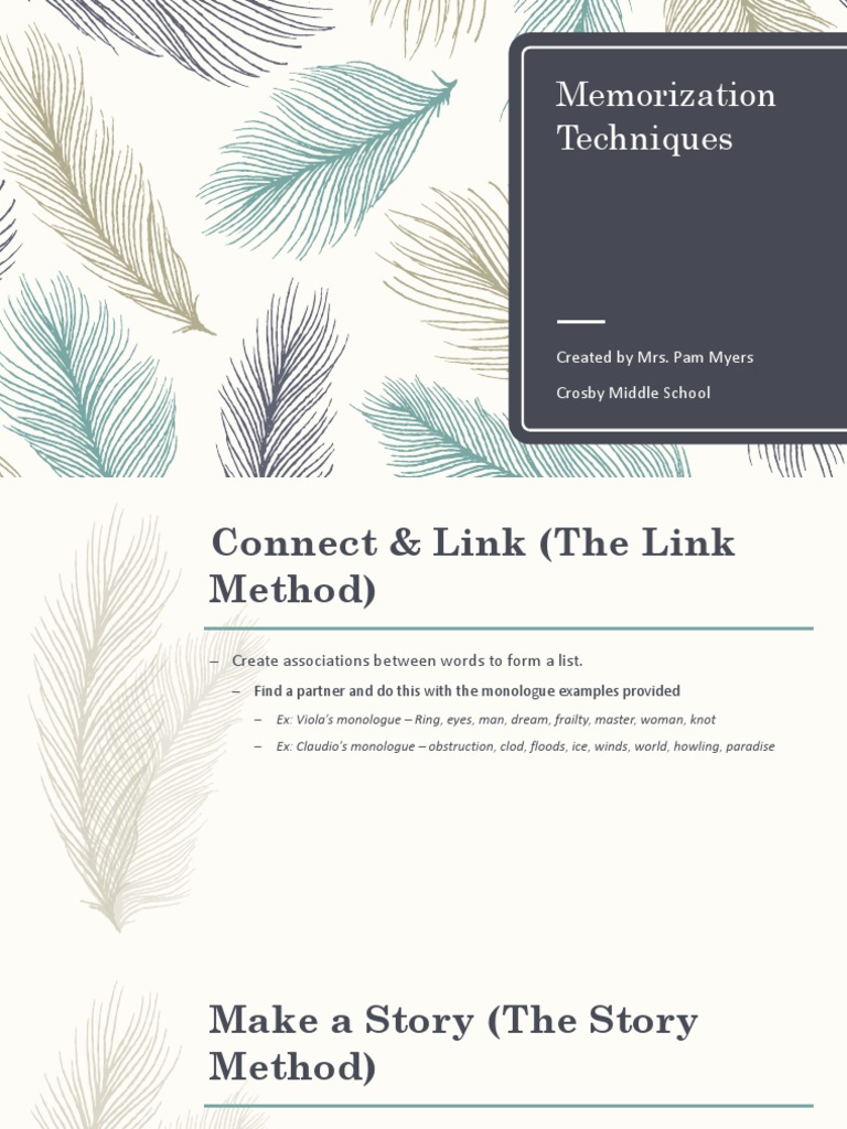 Memorization Techniques | PDF | Memory | Cognition