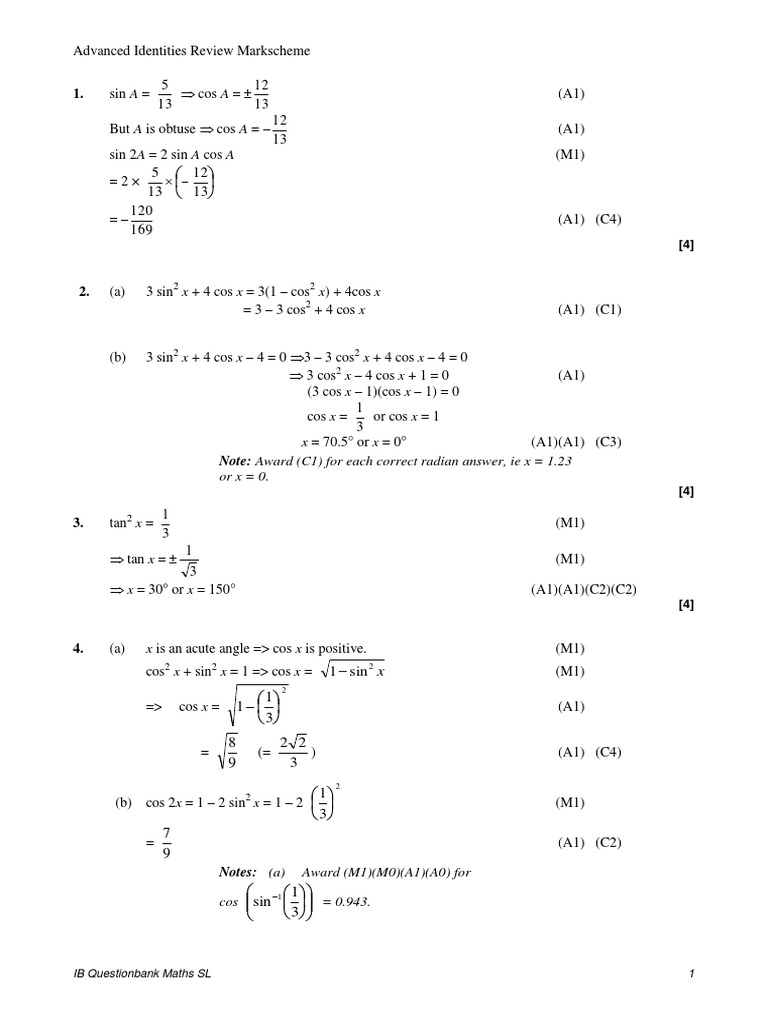 Solving Trigonometric Equations: A Review of Key Identities and Methods ...