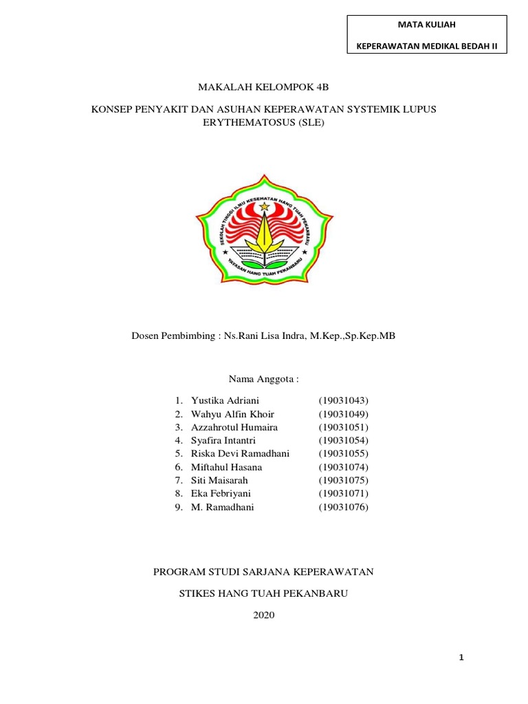 19B - Kelompok 4 - Konsep Teori Dan Asuhan Keperawatan SLE | PDF