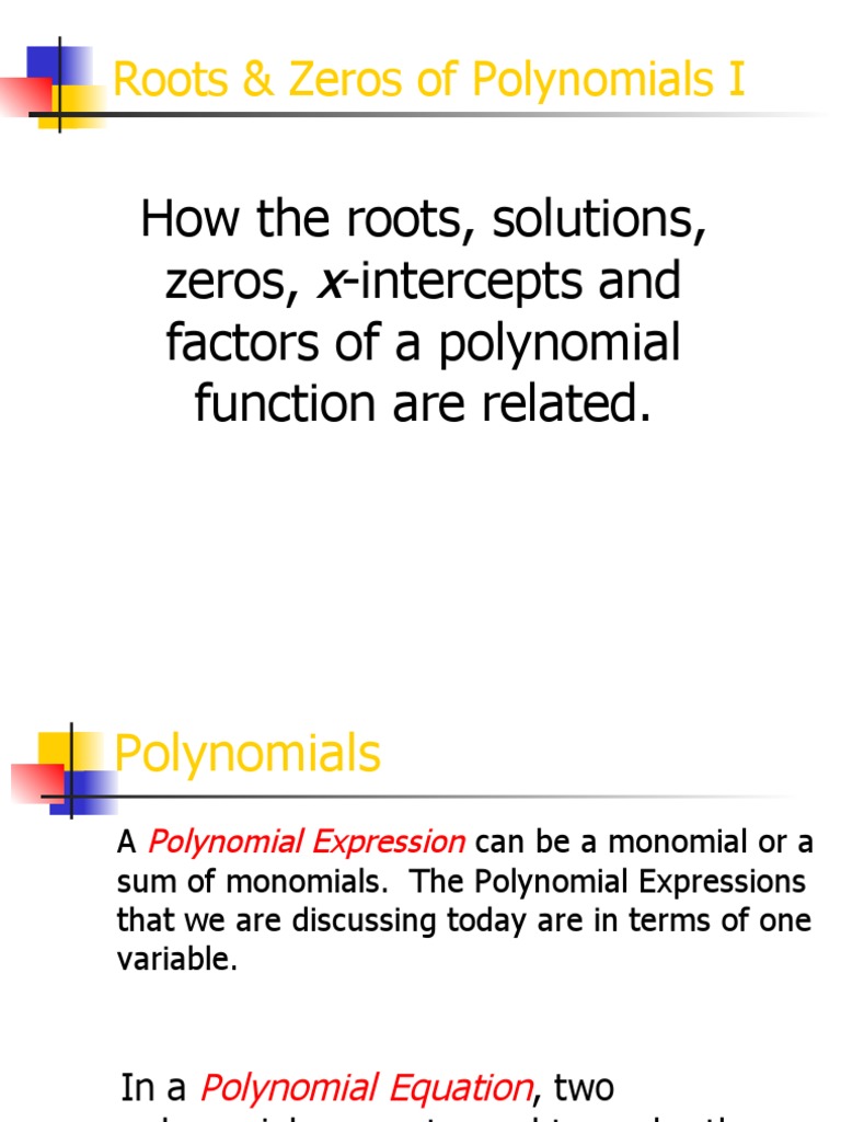 Roots Zeros - Solutions | PDF | Zero Of A Function | Polynomial