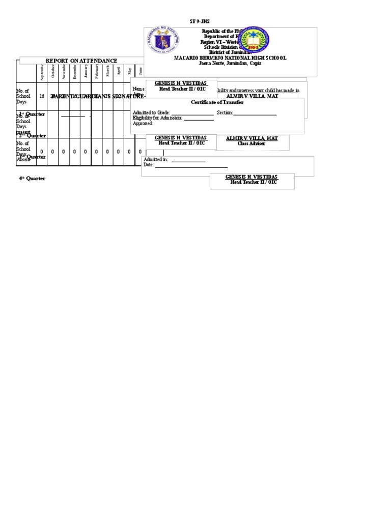 SF9 7-10-JHS Excel Blank-Format | PDF | Learning | Human Nature