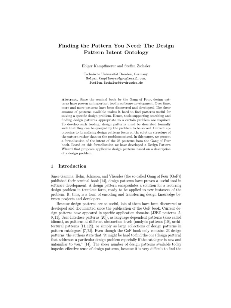 Finding The Pattern You Need | PDF | Software Design Pattern | Class ...