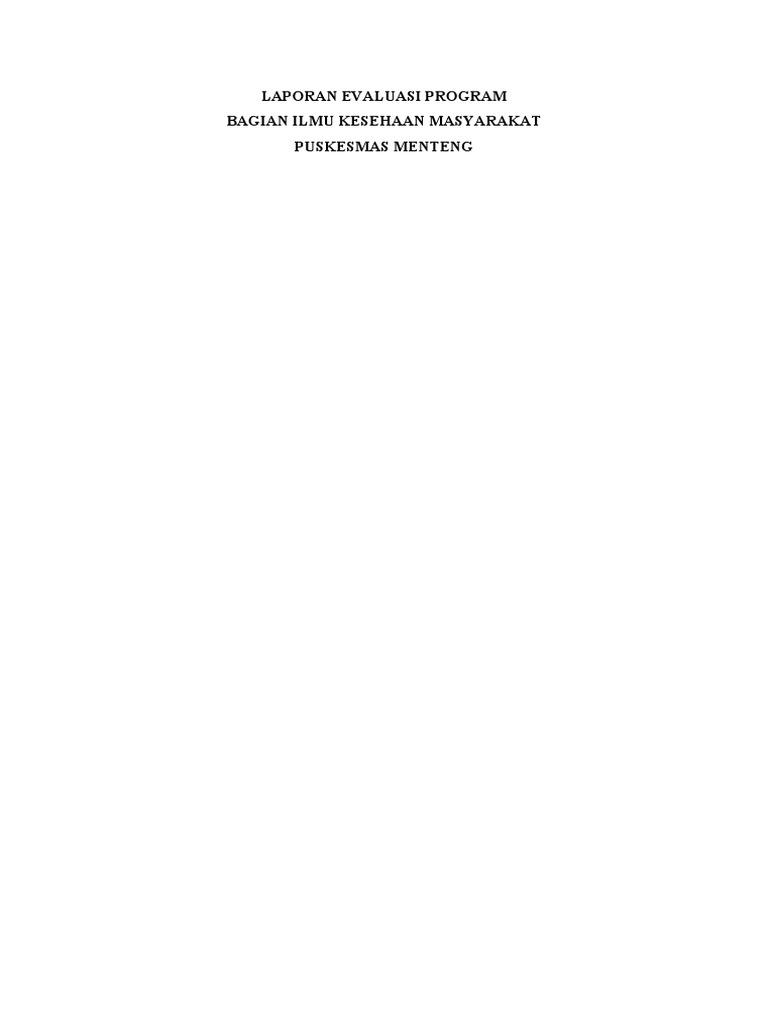 Evaluasi Program Kesehatan Puskesmas | PDF