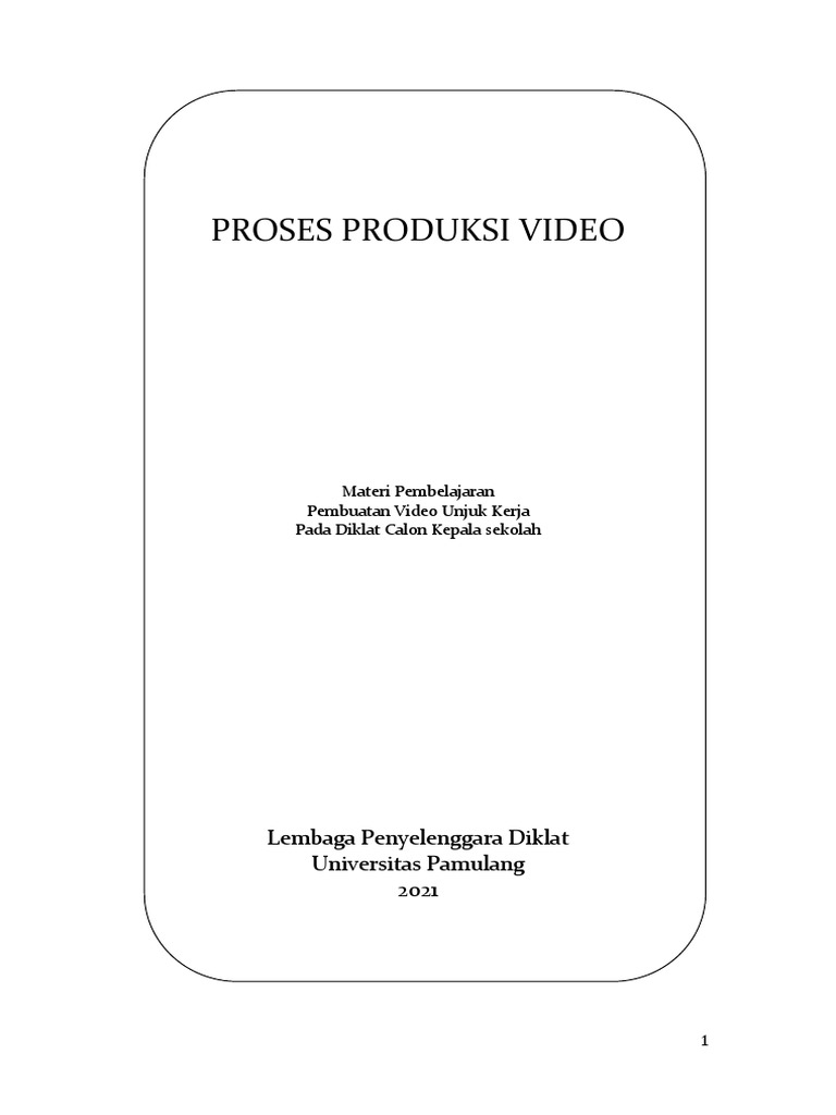 Panduan Pembuatan Video Pdf