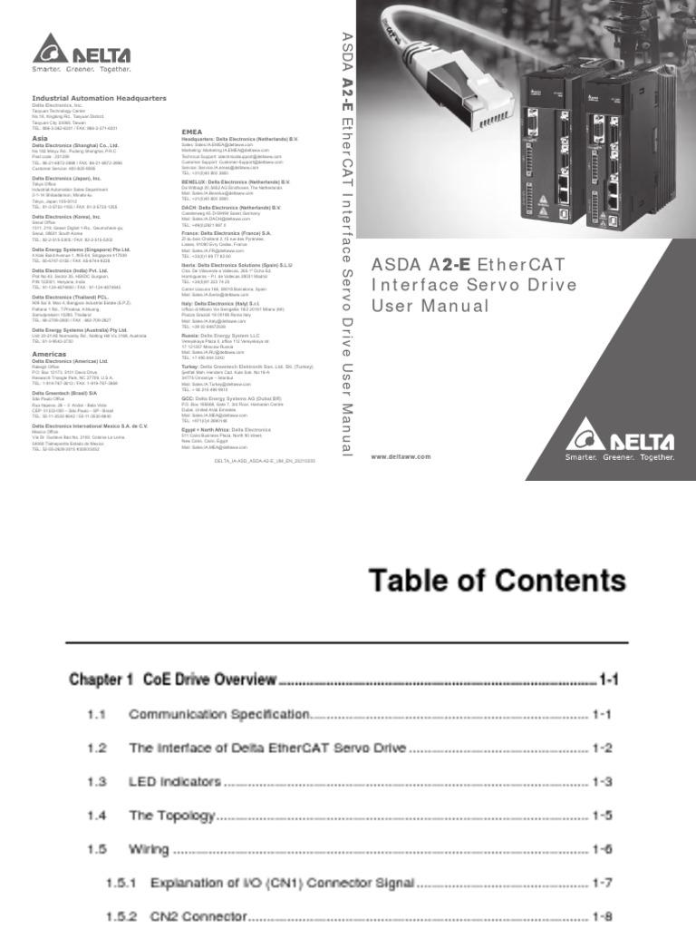 Asda A2-E Ethercat Interface Servo Drive User Manual: Industrial Automation Headquarters | PDF ...