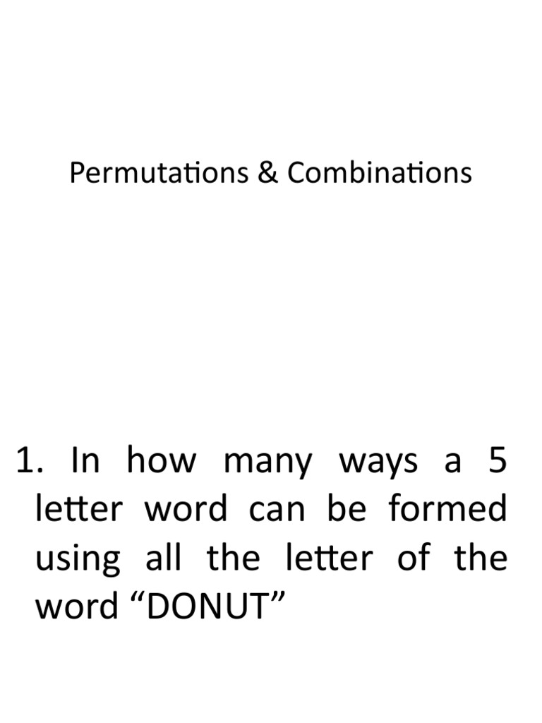 Permutations And Combinations Pdf Combinatorics Discrete Mathematics