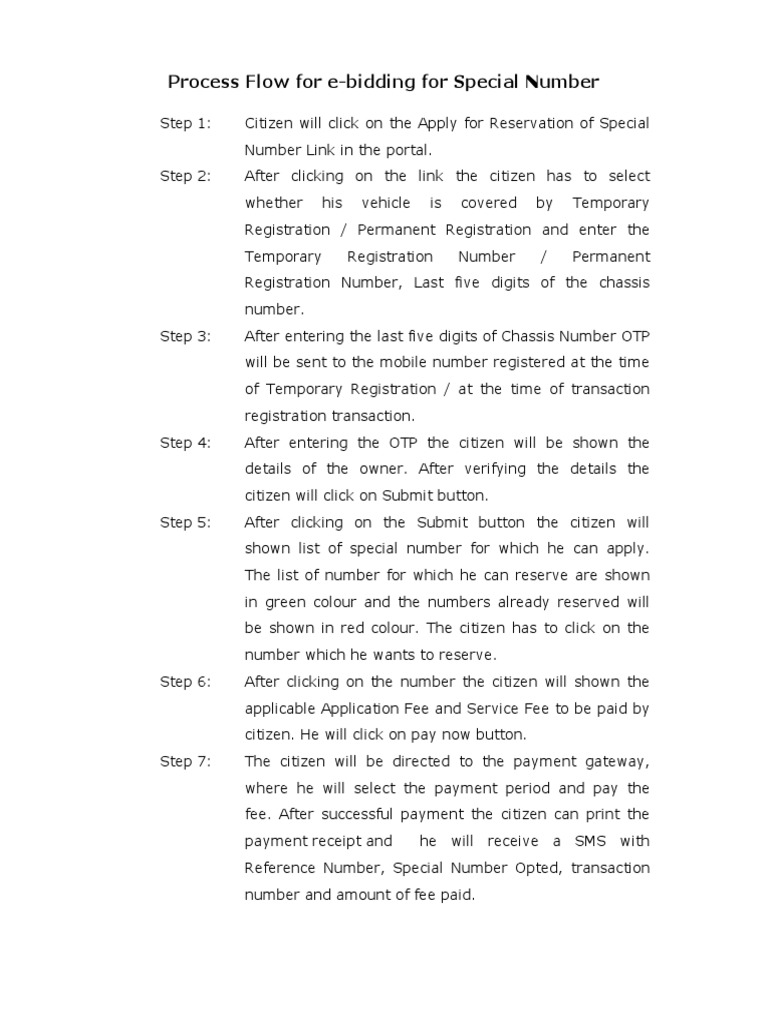 Online Special Number Process | PDF | Receipt | Payments