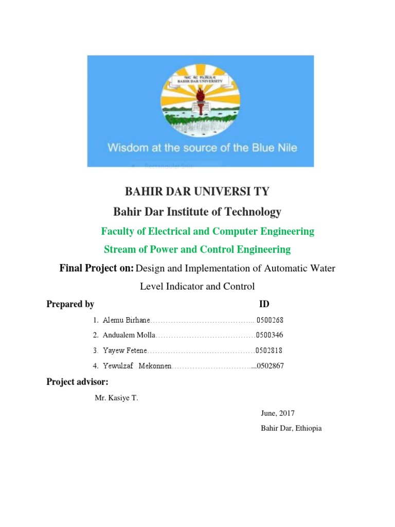 Bahir Dar Universi Ty Bahir Dar Institute of Technology | PDF ...
