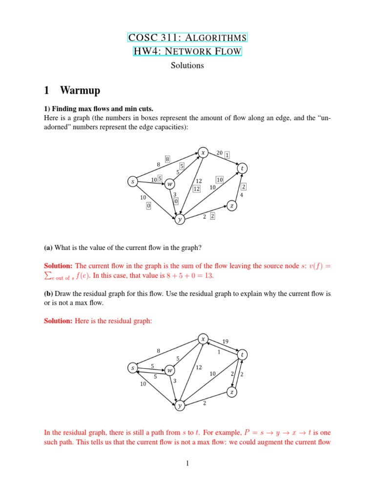 COSC 311: A HW4: N F: Solutions | PDF | Vertex (Graph Theory) | Combinatorics