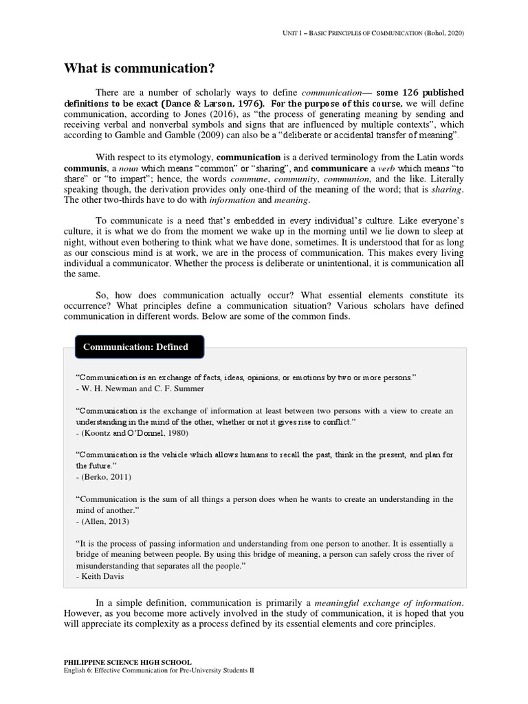 Core Principles of Communication | PDF | Communication | Information