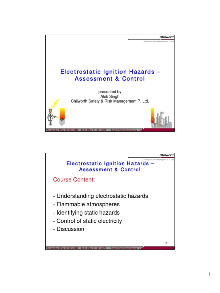 Static Electricity - Hazard and Control | PDF | Electrostatics ...