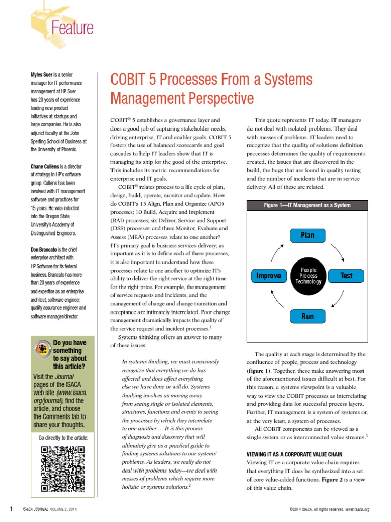 COBIT 5 Processes From A Systems Management Perspective Joa Eng 0314 ...