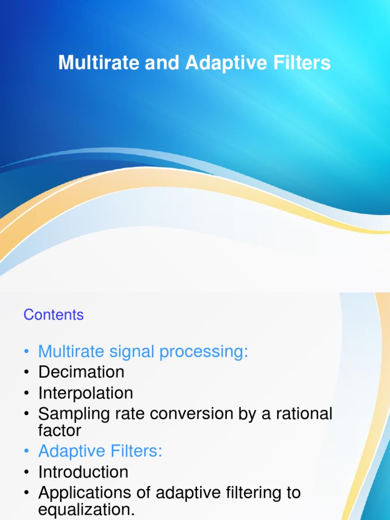 Multirate and Adaptive Filters | PDF | Digital Signal Processing ...