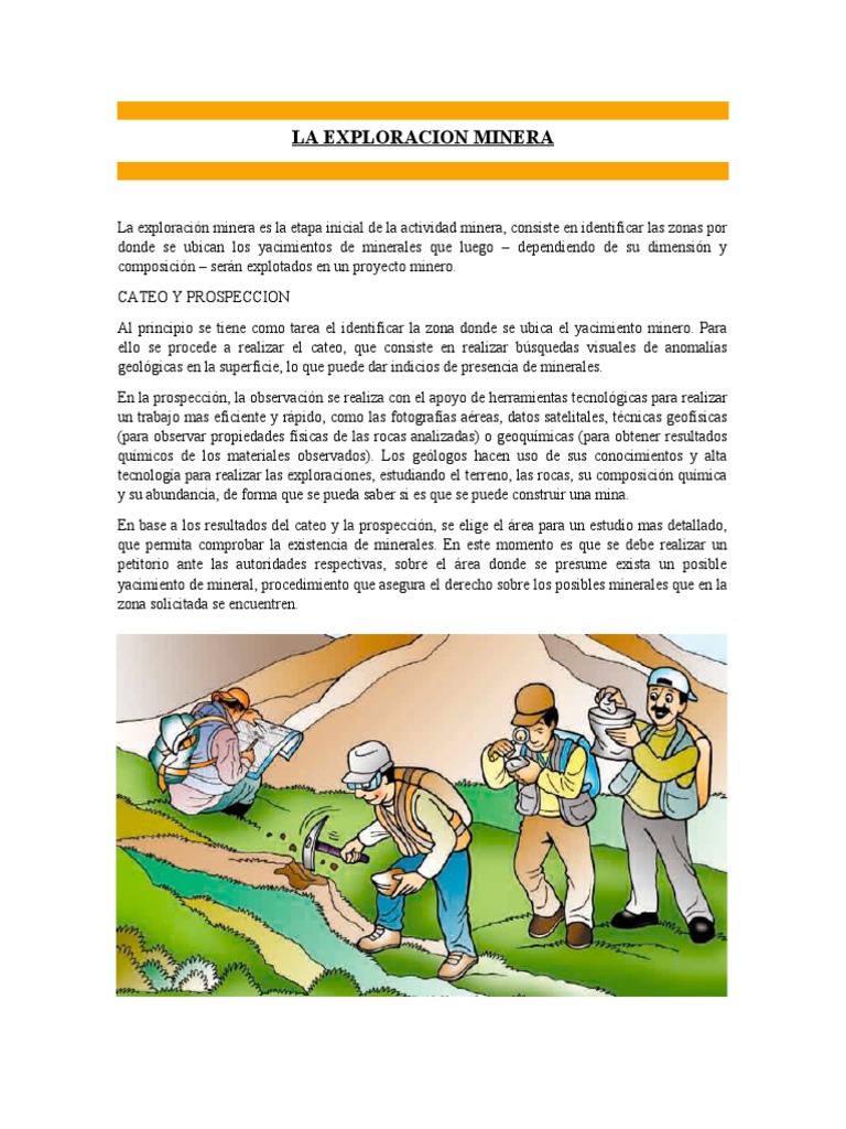 La exploración minera: Primera etapa clave para el desarrollo de un ...