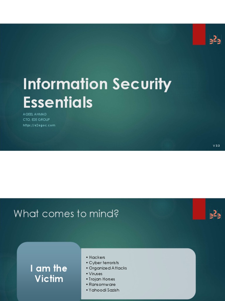 4-Info Security Essentials v3.3 (LUMS) | PDF | Ransomware | Malware