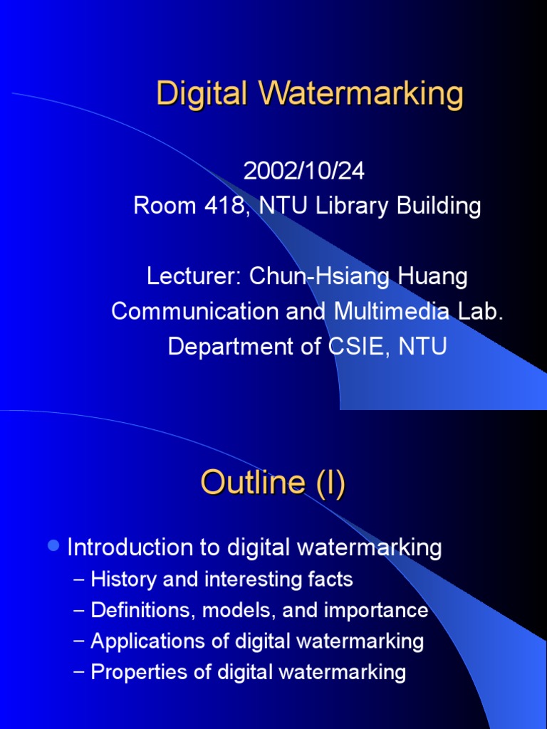 Watermark Introduction (ALL) | PDF | Encryption | Telecommunications Engineering