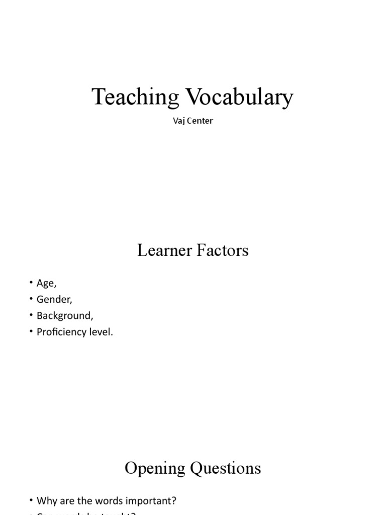 Teaching Vocabulary | PDF