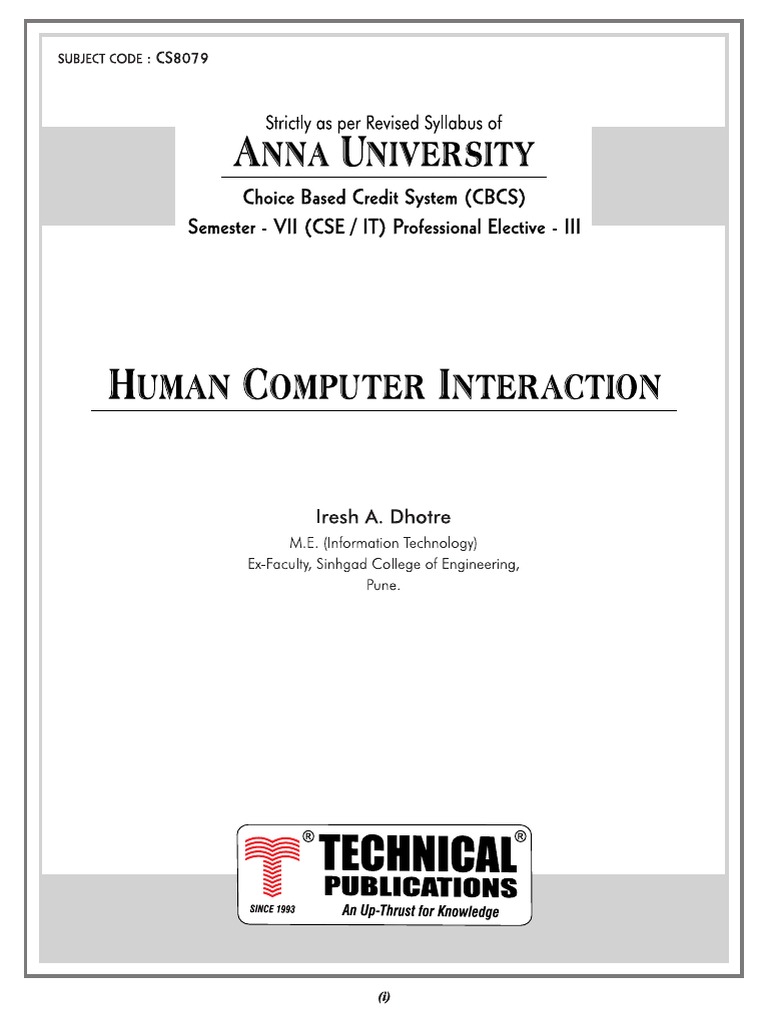 CS8079 - Human Computer Interaction (Ripped From Amazon Kindle Ebooks ...