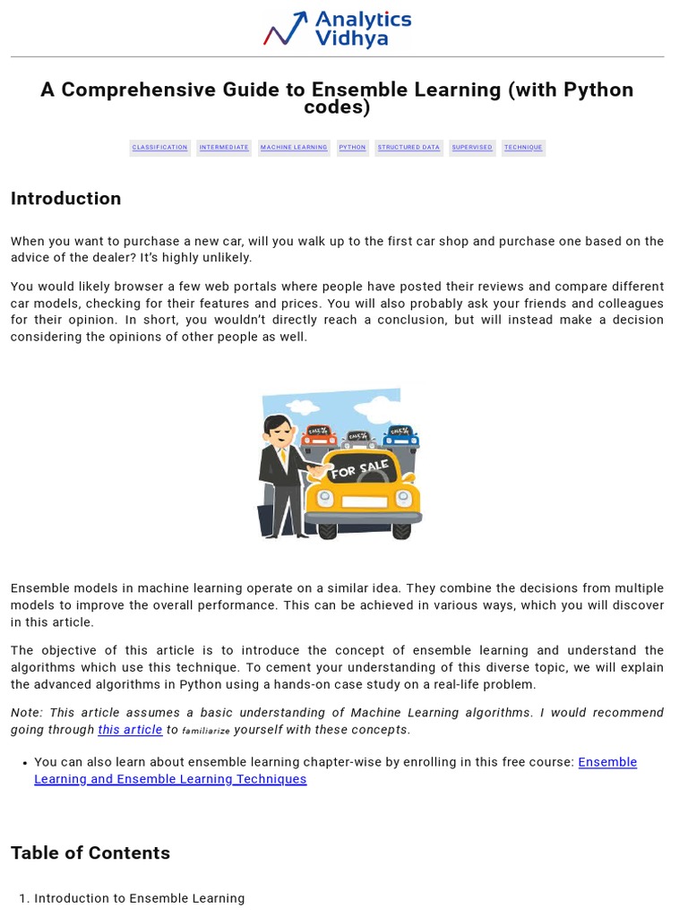 Comprehensive Guide For Ensemble Models | PDF | Statistical ...