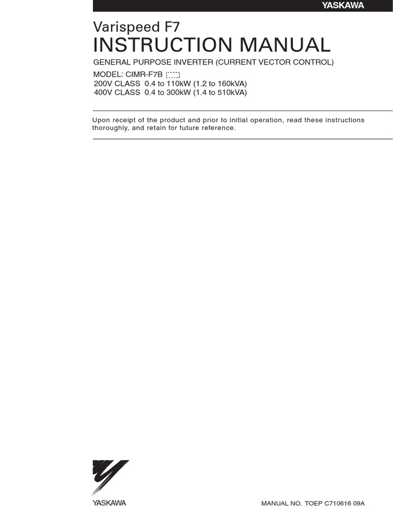 Manual Varispeed f7 | PDF | Electric Motor | Power Supply