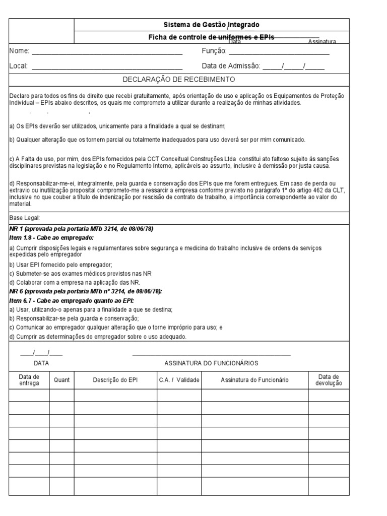 Formulário EPI | PDF | Justiça | Crime e Violência