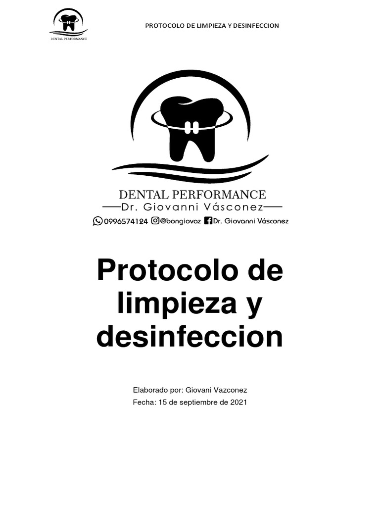 Protocolo de Limpieza y Desinfeccion | PDF | Detergente | Agua