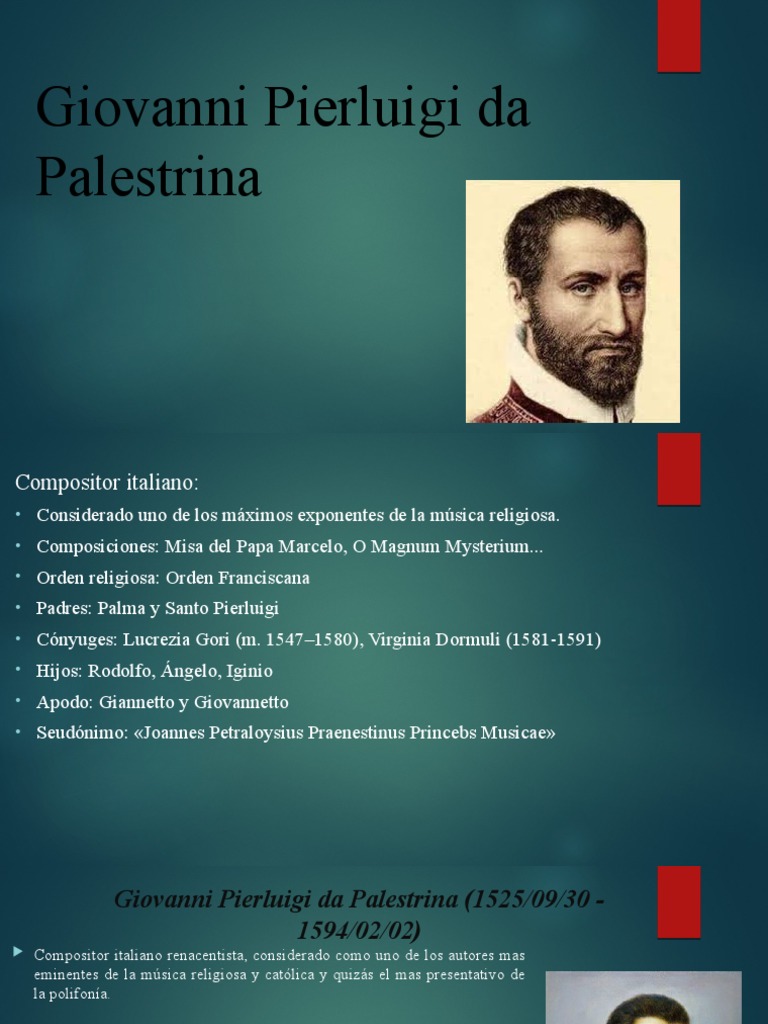 Giovanni Pierluigi Da Palestrina | PDF | Renacimiento | Música clásica