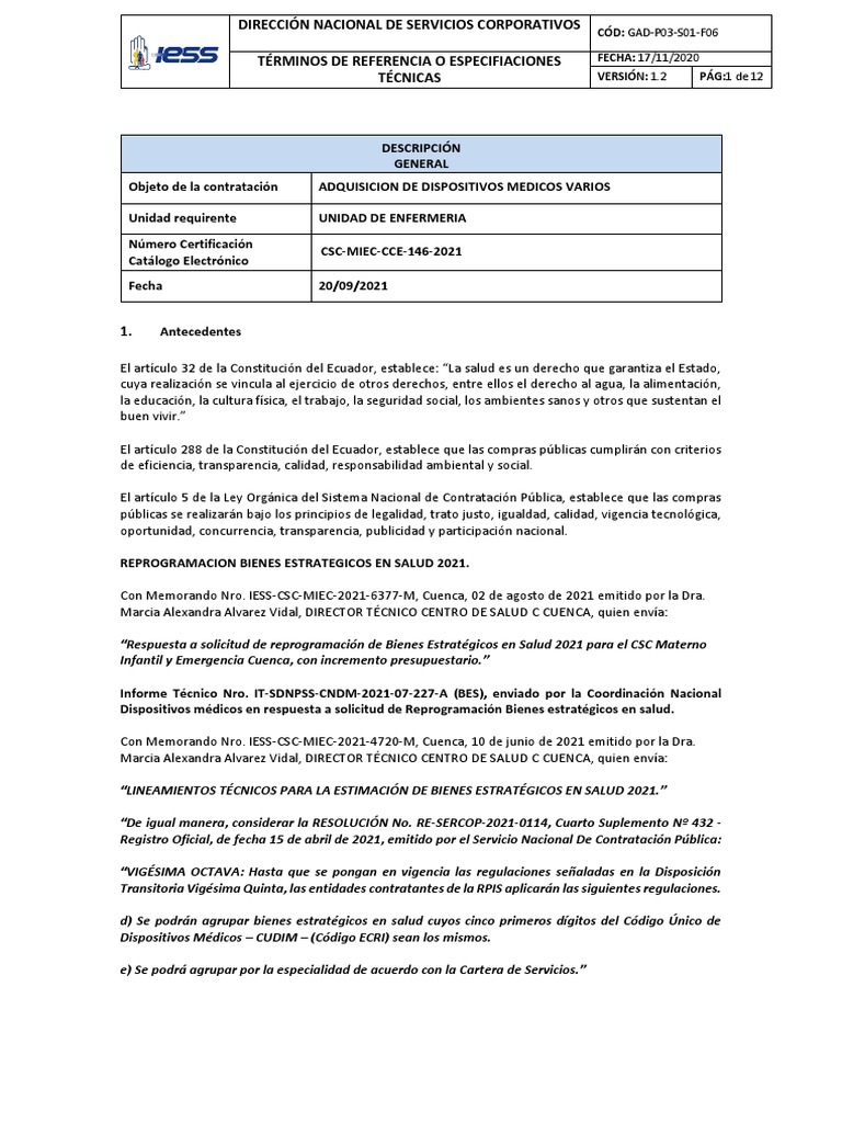 CÓD: GAD-P03-S01-F06 FECHA: 17/11/2020 VERSIÓN: 1.2 PÁG:1 de 12 | PDF | Presupuesto | Hospital