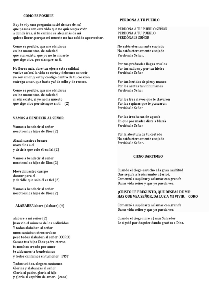 Cantos Jueves Santo Recorrido | PDF | Amor