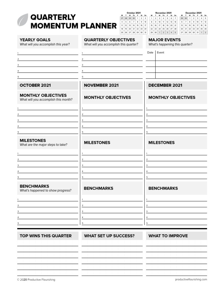 Quarterly Momentum Planner | PDF