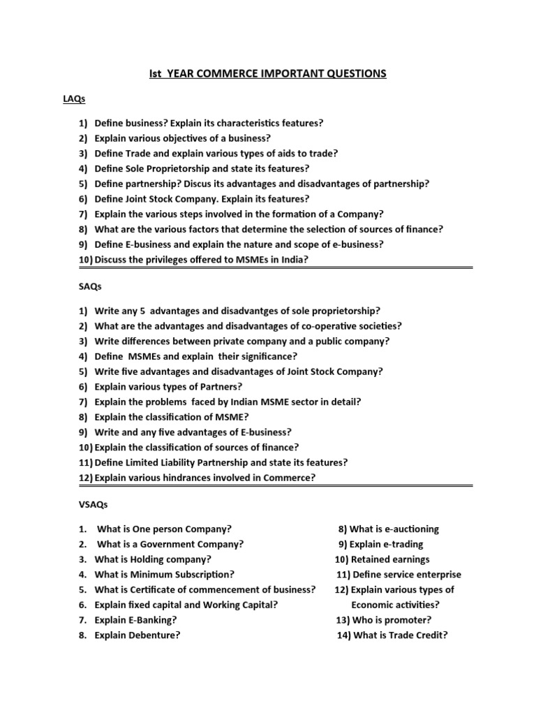 Important Questions For October 2021 | PDF