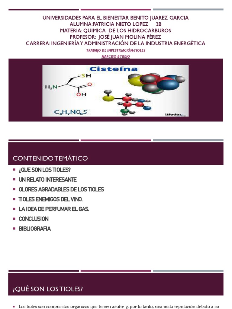 TIOLES | PDF | Tiol | Química