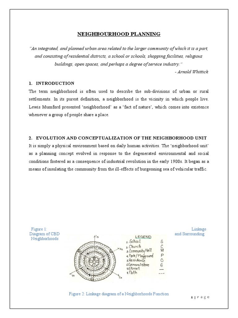 Neighbourhood Planning: Linkage Diagram of CBD and Surrounding ...