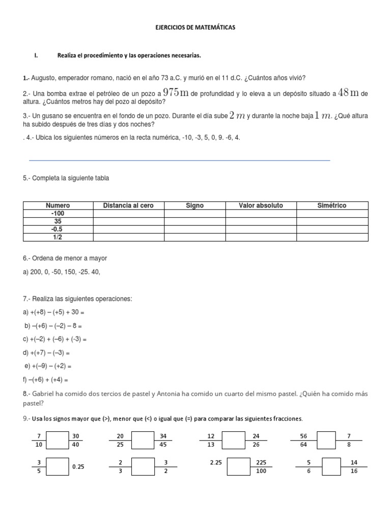 Ejercicios de Matemáticas | PDF