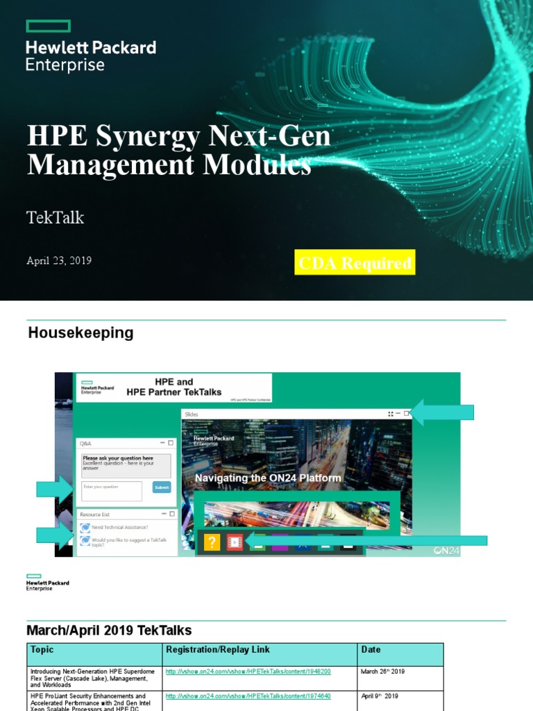 Hpe Synergy Next-Gen Management Modules: Tektalk | Download Free PDF ...