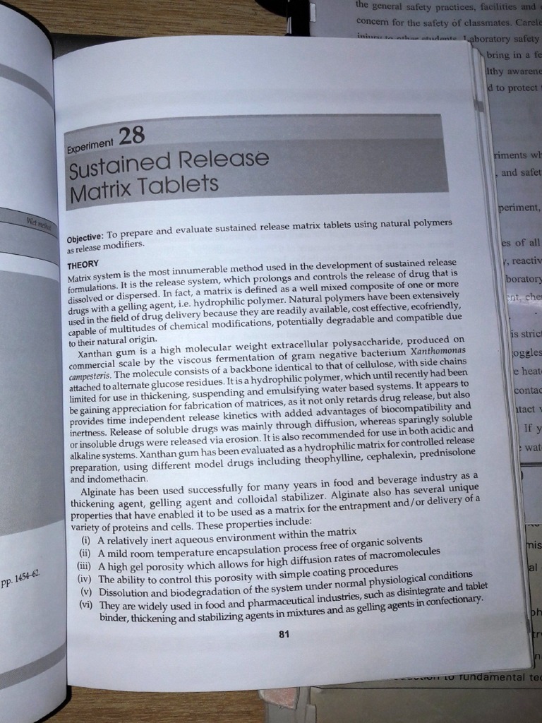 Sustained Release Matrix Tablet | PDF